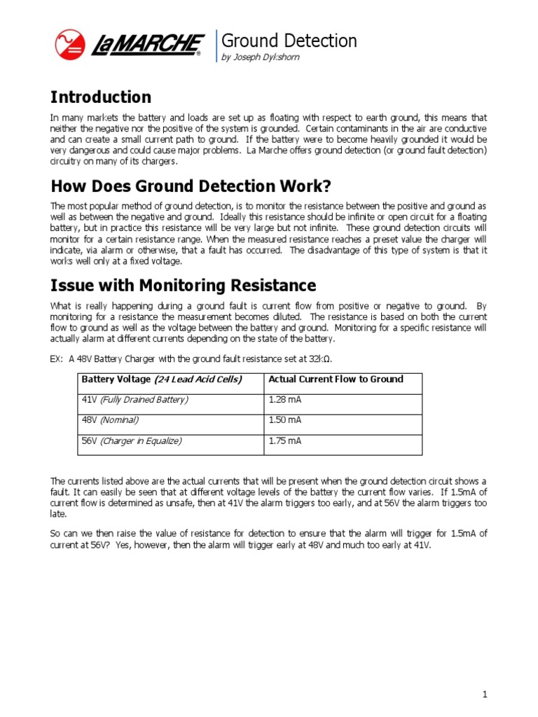 Ground Fault Detection in Battery Chargers | PDF | Battery Charger ...