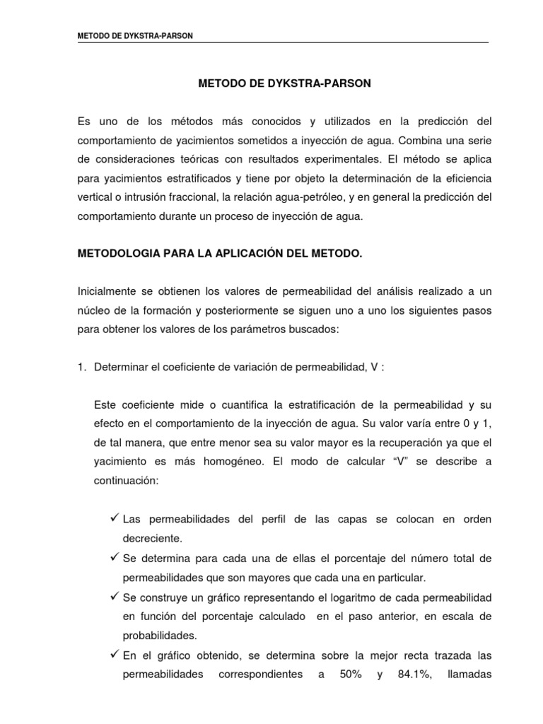 Metodología Del Método de Dysktra-Parson | PDF | Logaritmo | Science