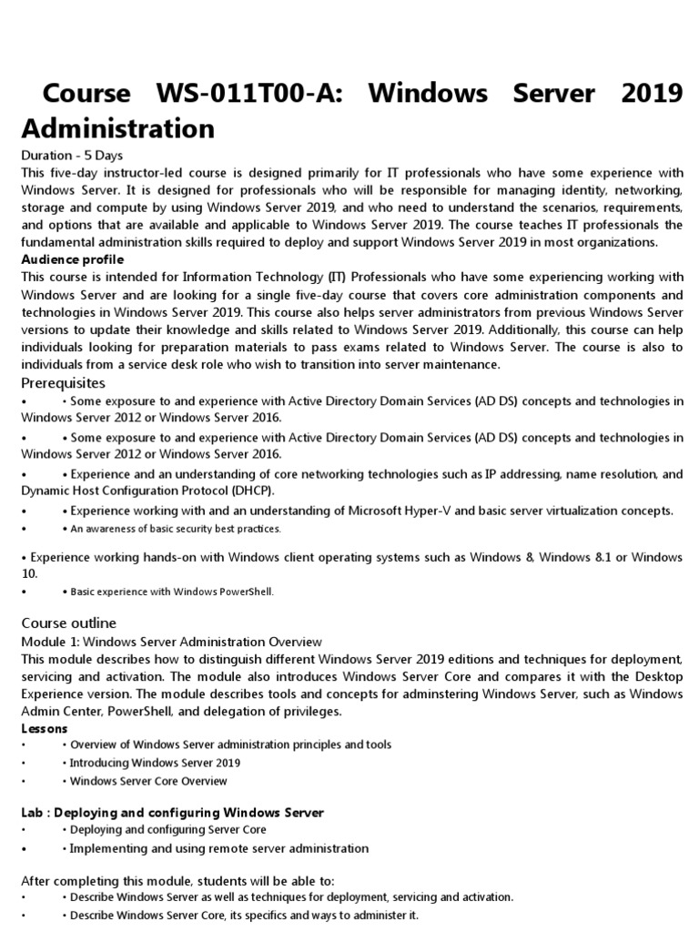 Windows Server 2019 Administration | PDF | Active Directory | Hyper V