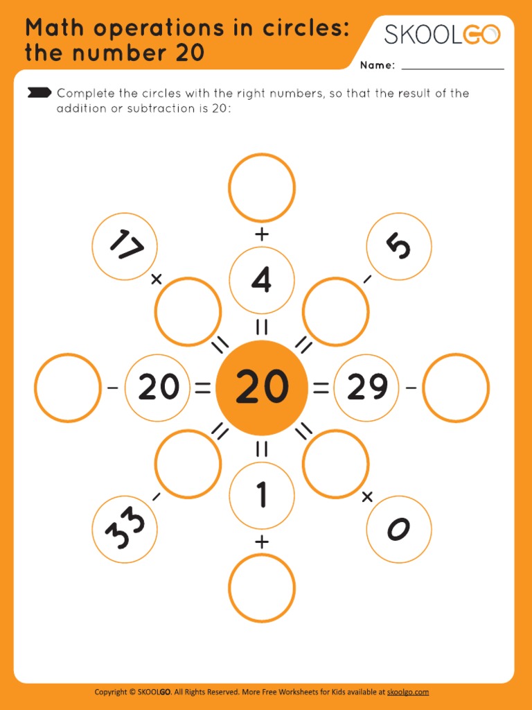 1 0036 Math Operations Circle Number 20 | PDF
