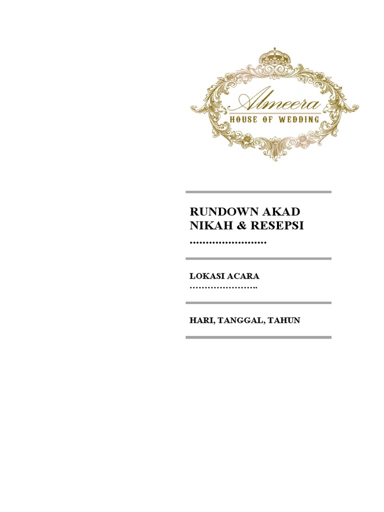 Rundown Akad Nikah dan Resepsi | PDF
