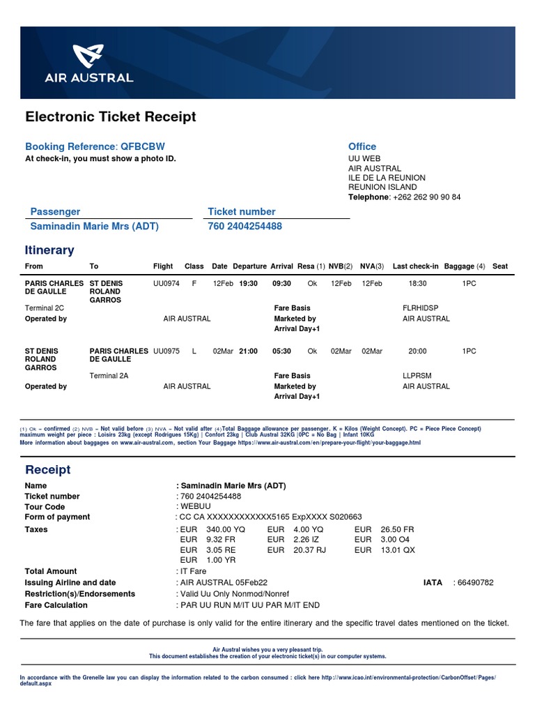 Your Electronic Ticket Receipt | PDF