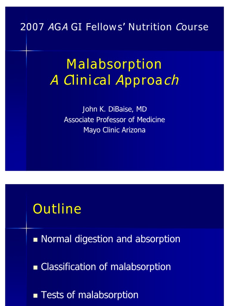 Malabsorption A Clinical Approach | Digestion | Medicine