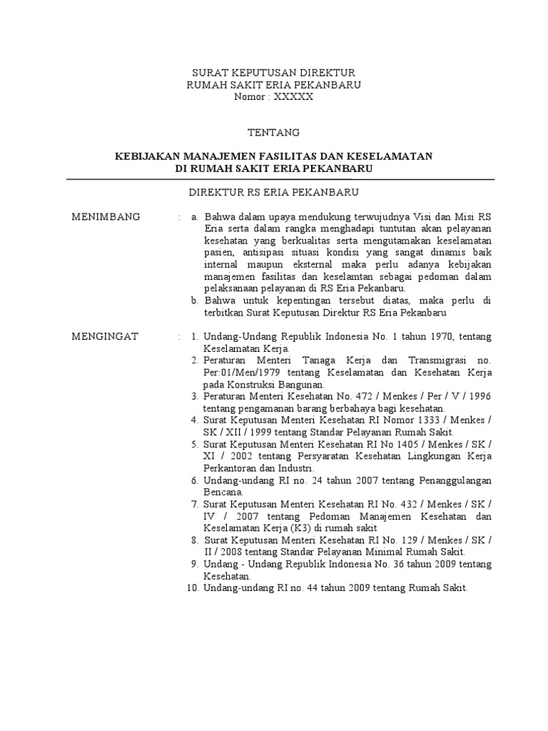 SK Kebijakan MFK 1 (EP 1) | PDF | Kesehatan Holistik