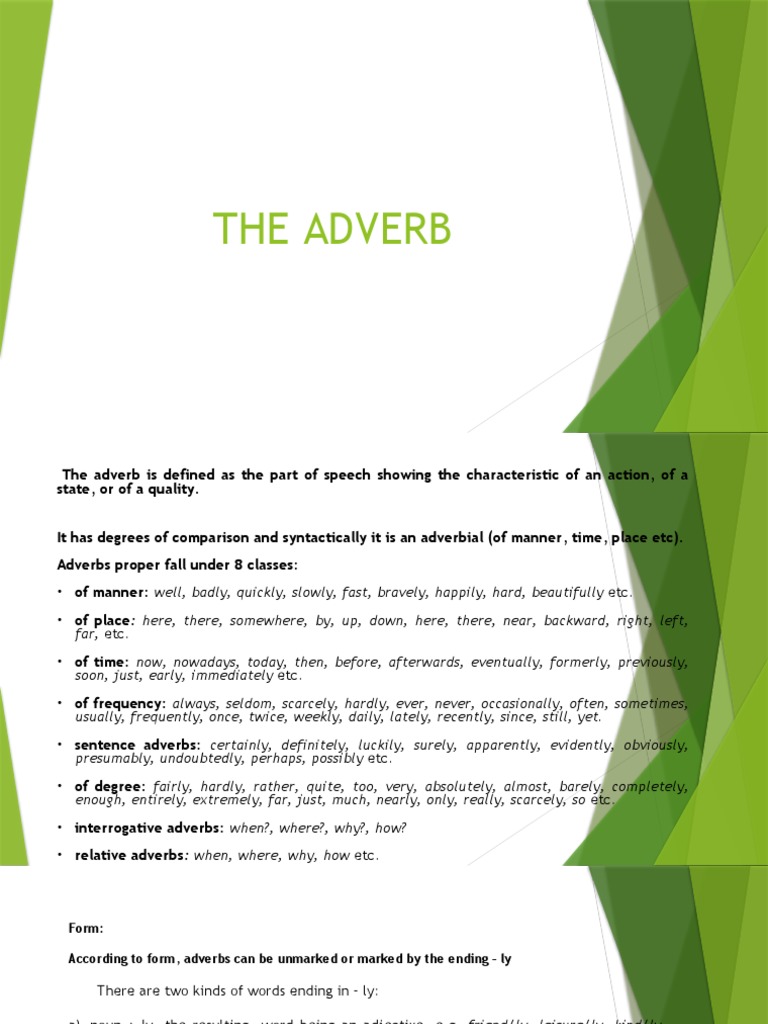 The Adverb | PDF | Adverb | Adjective