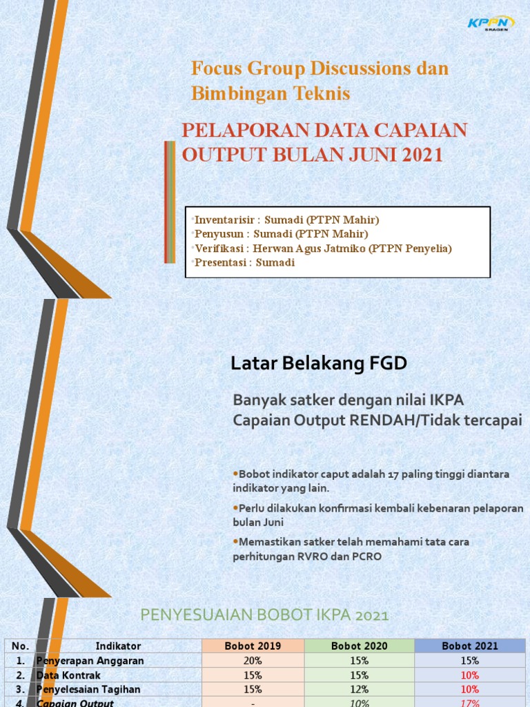 FGD Capaian Output Juni 2021 | PDF