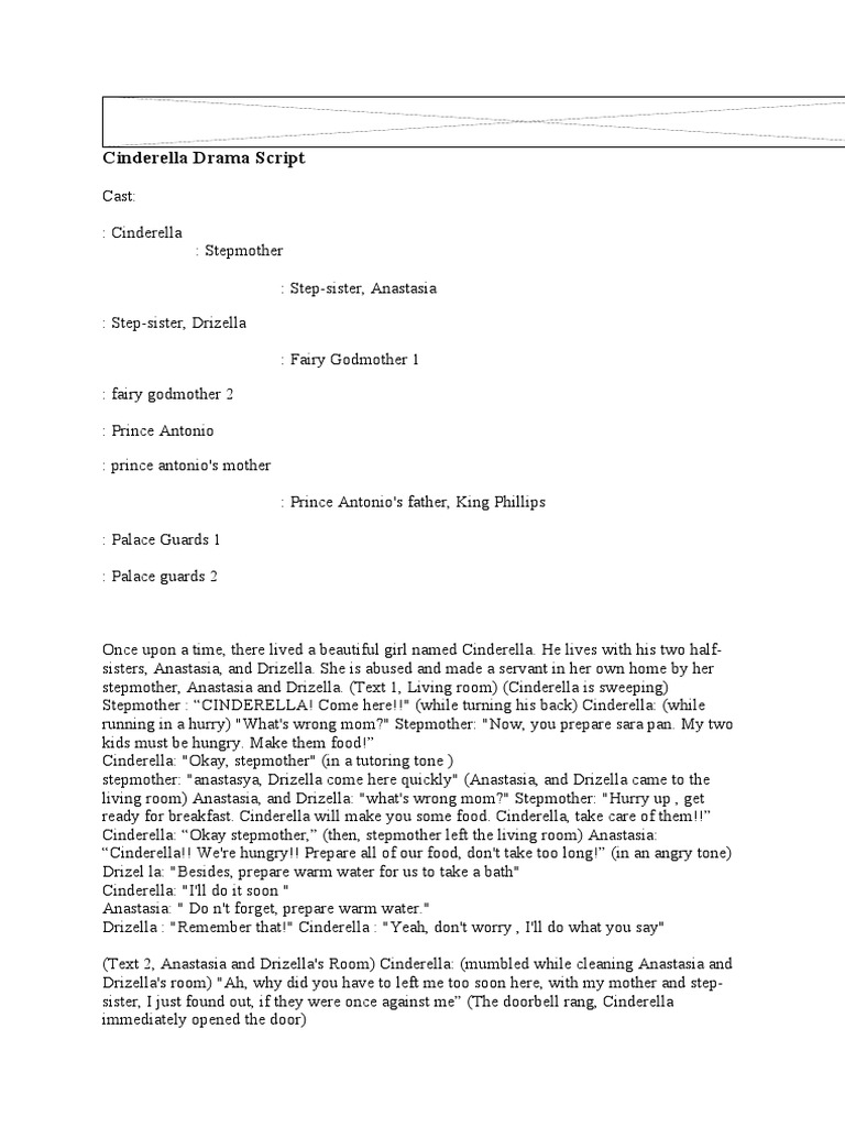 Naskah Drama Cinderella | PDF