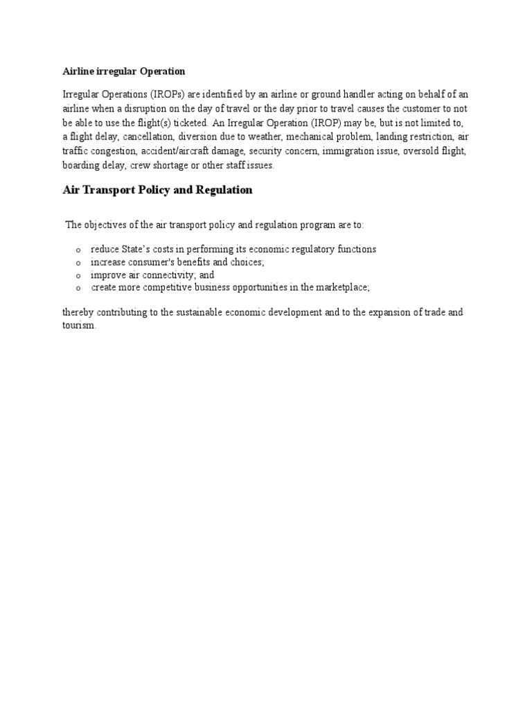 Airline Irregular Operation | PDF