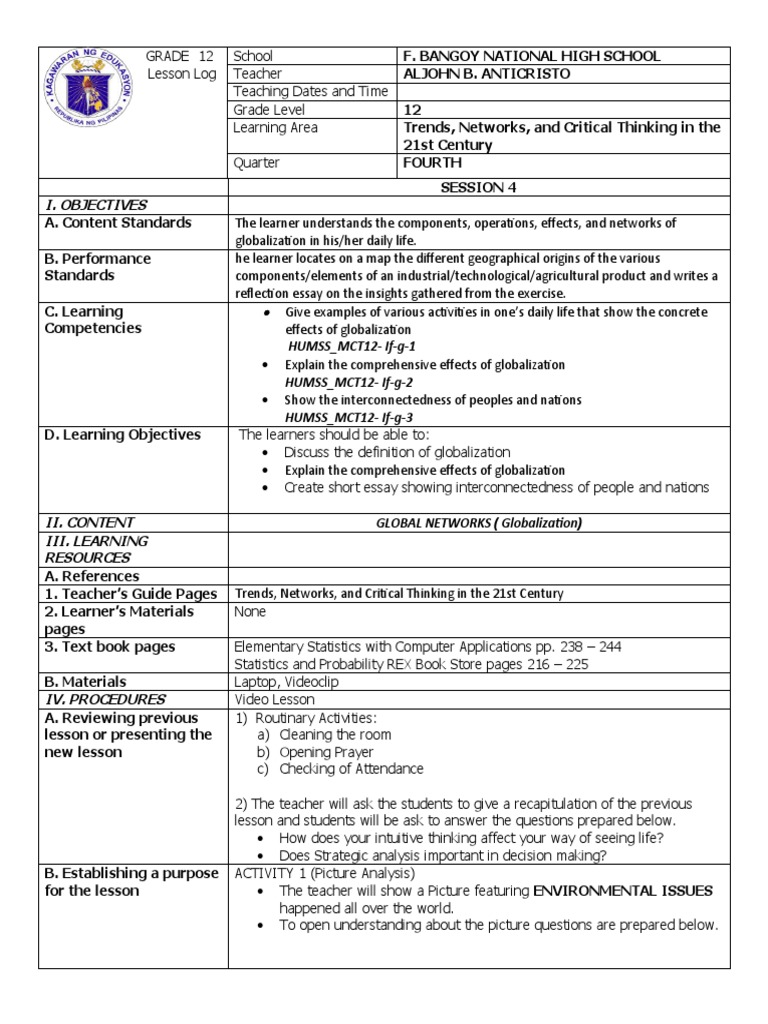 I. Objectives: HUMSS - MCT12-If-g-2 HUMSS - MCT12 - If-G-3 | PDF ...