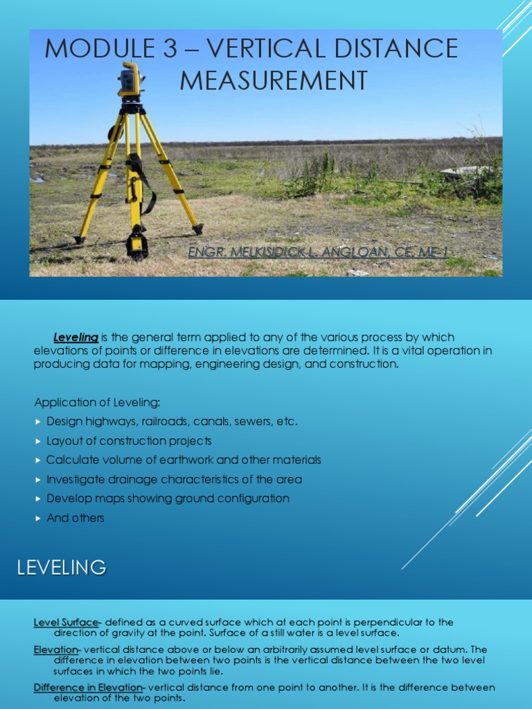 Vertical Distance Measurement in Surveying | PDF | Sea Level | Mean