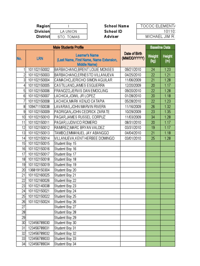 School Form 8 Grade 3 | PDF | Body Mass Index | Health Sciences