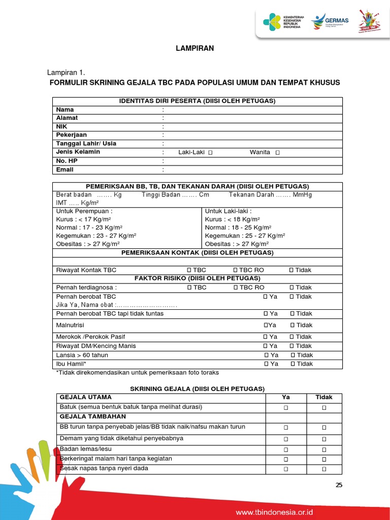 Formulir Skrining Gejala TBC | PDF