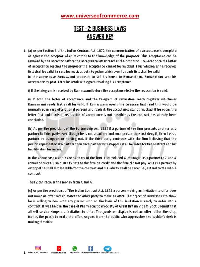 Understanding Key Business Law Concepts: A Review of Contracts ...