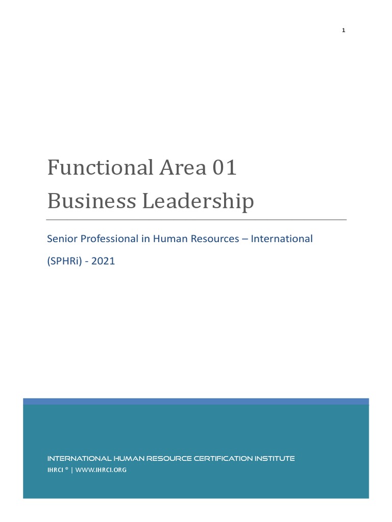 2021 SPHRi Workbook Module 1 Final | PDF | Human Resource Management ...