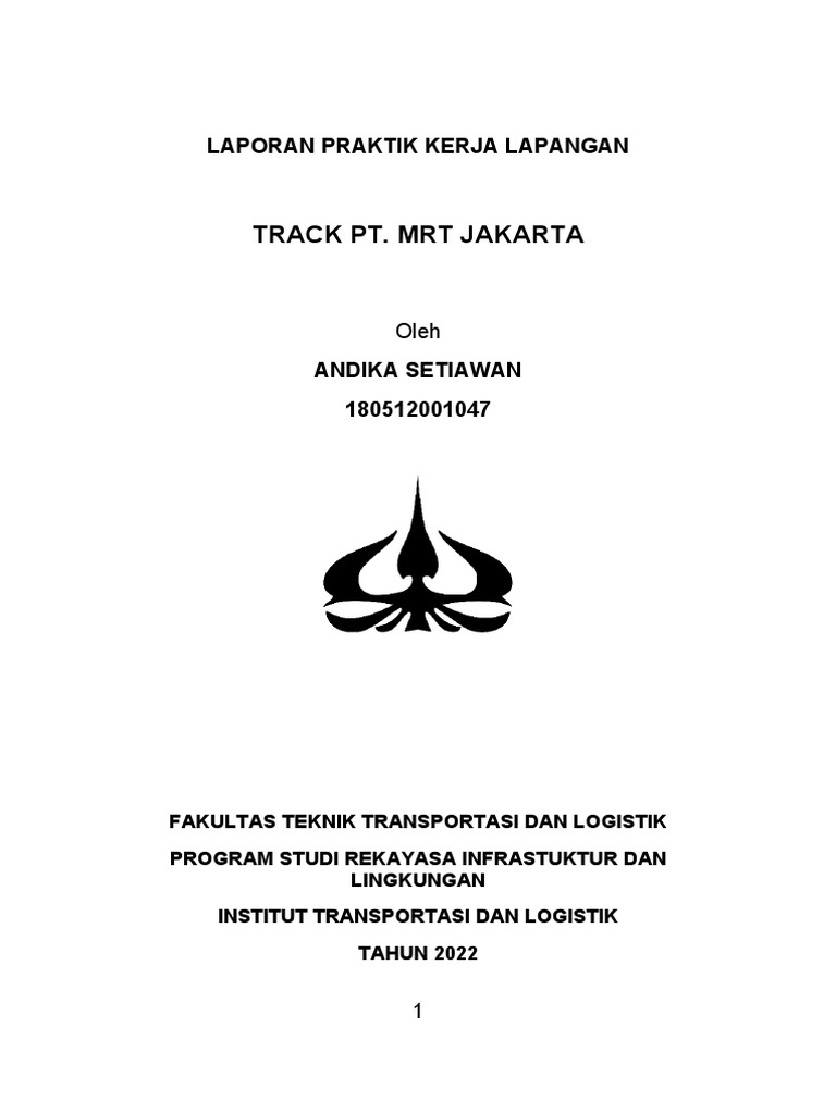 Andika Setiawan Laporan PKL MRT Jakarta Ok | PDF