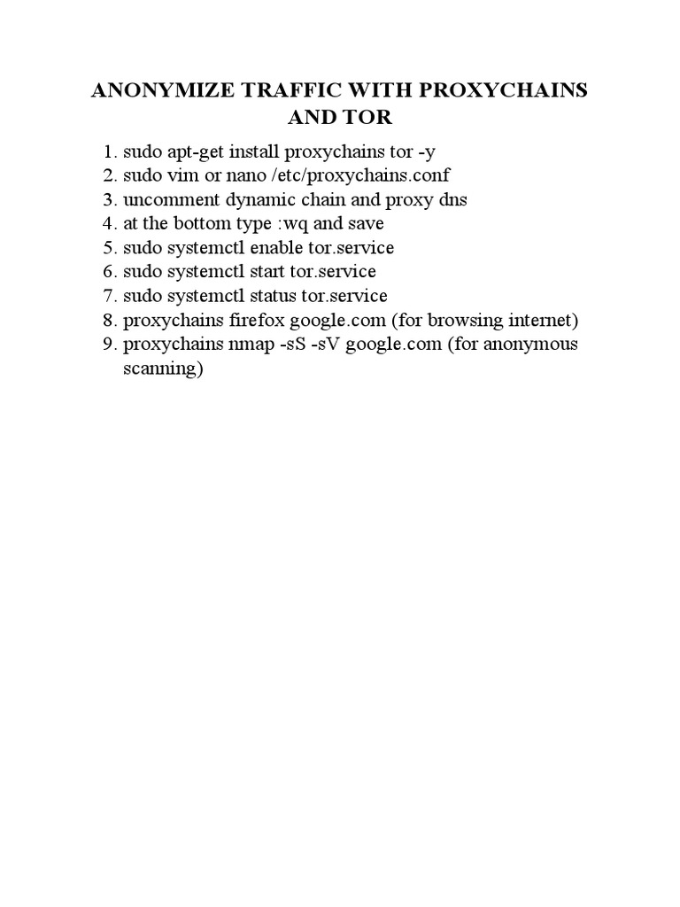 Anonymize Traffic With Proxychains and Tor | PDF | Computers | Technology & Engineering