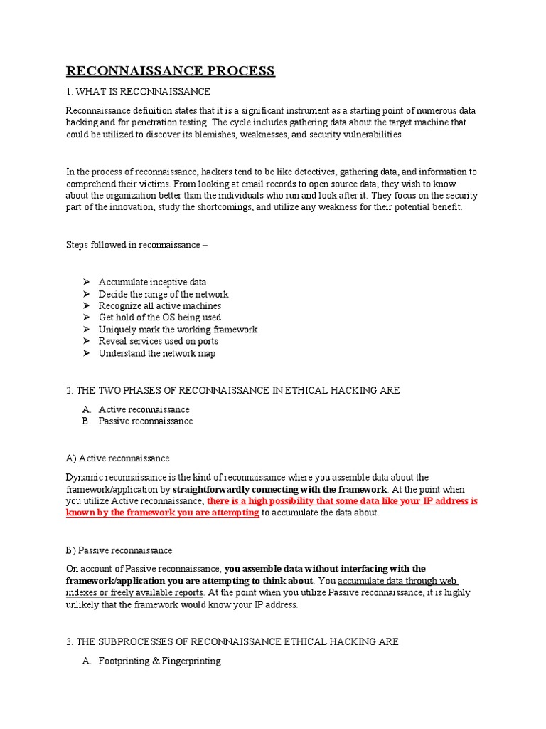 The Stages of Reconnaissance: Gathering Insights into Systems Through ...