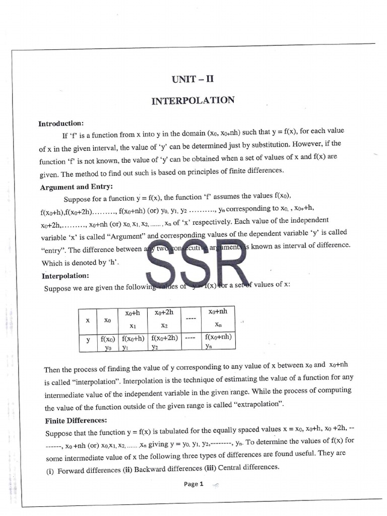 Unit - Ii Interpolation | PDF