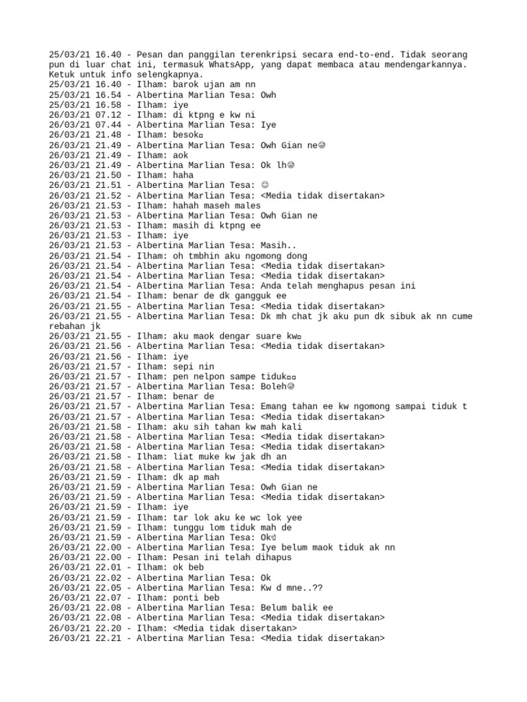 Chat WhatsApp Dengan Ilham | PDF