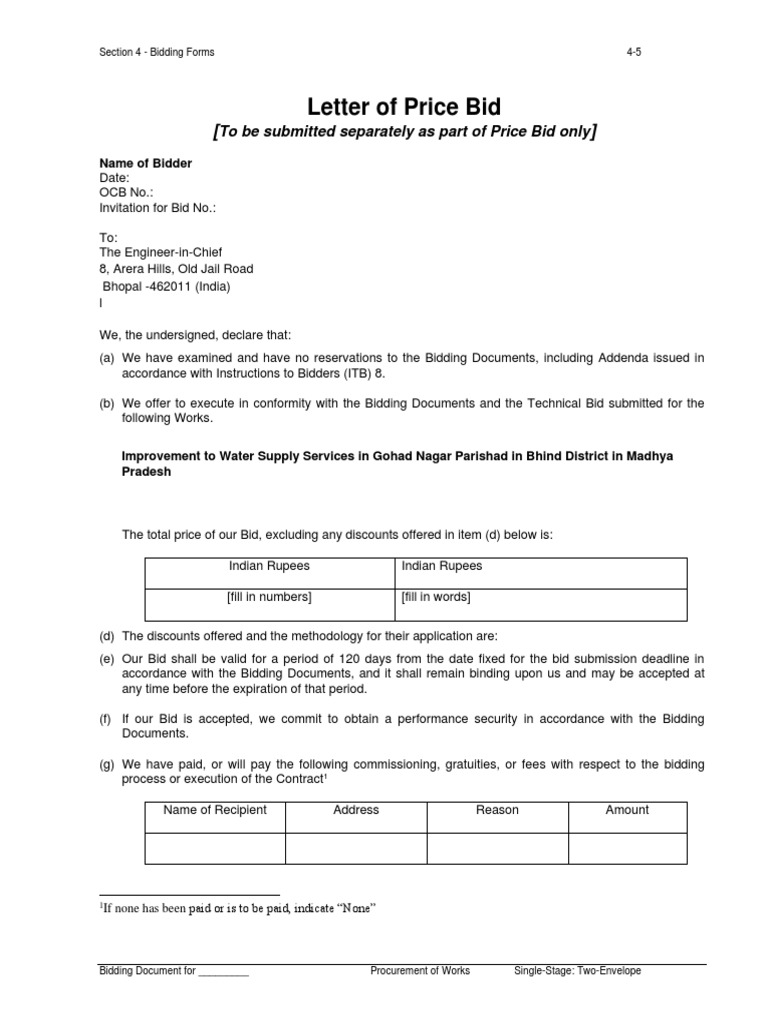 Letter of Price Bid | PDF | Justice | Crime & Violence