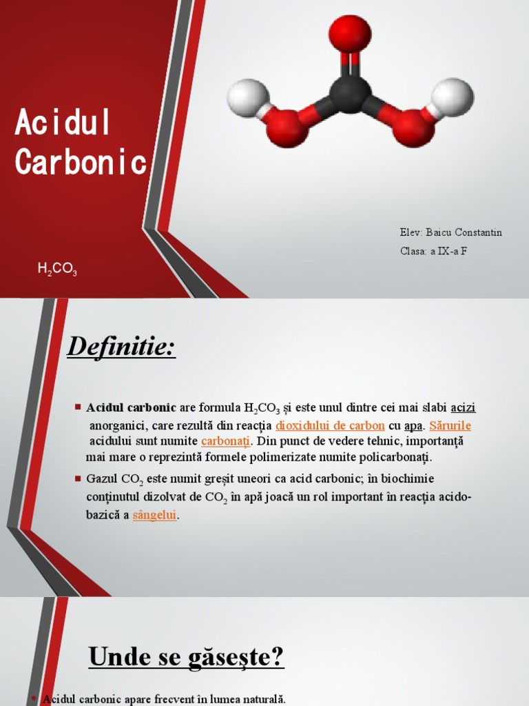COSTI-prezentare ''Acidul Carbonic' 2021 | PDF