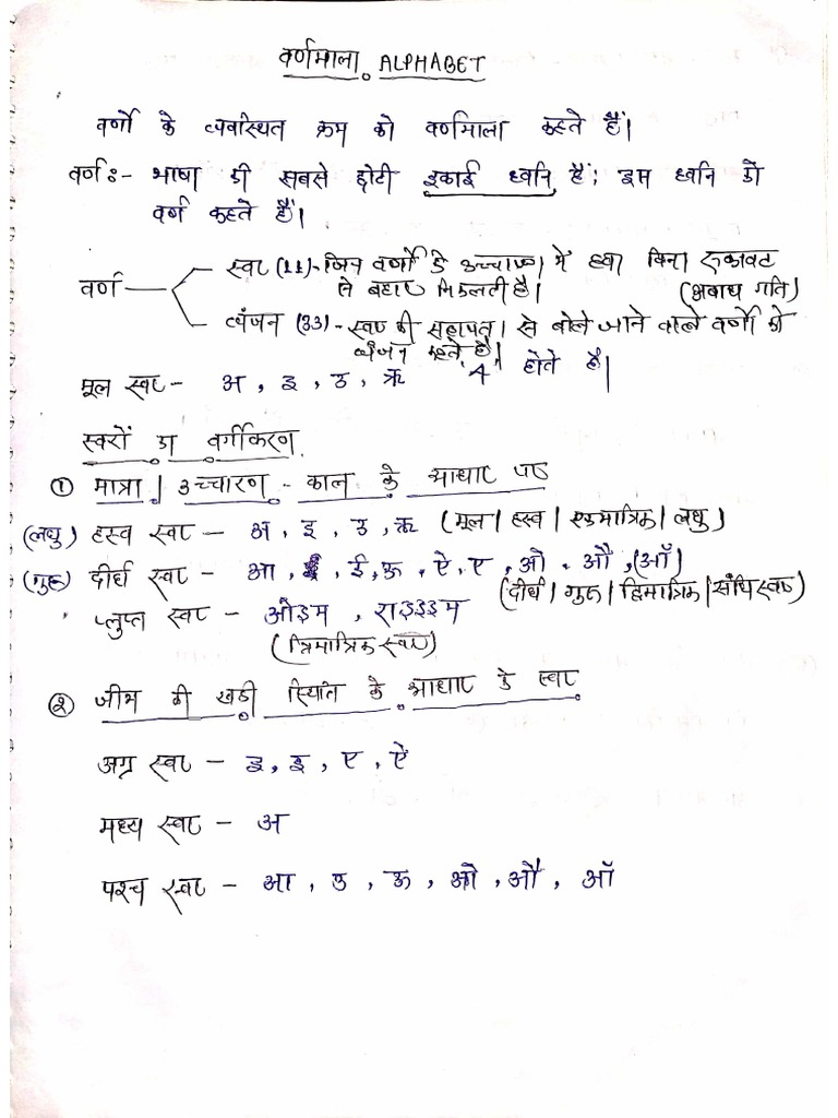 Hindi Handwritten Notes | PDF