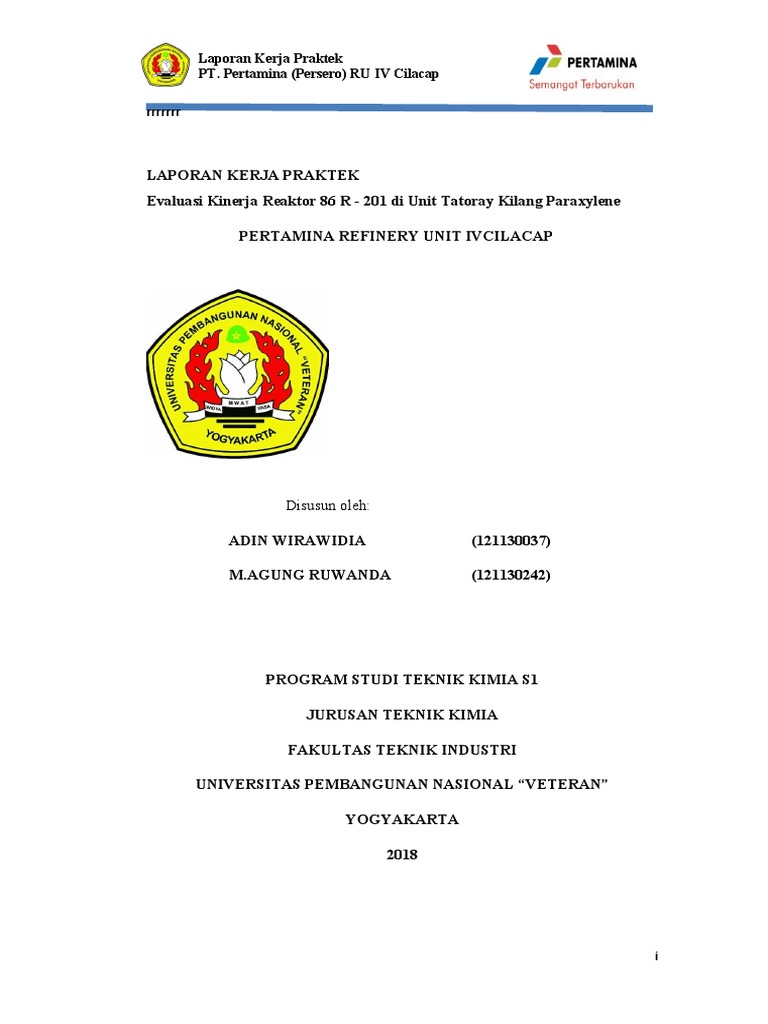 Laporan Pt. Pertamina Cilacap | PDF | Bisnis | Sains & Matematika
