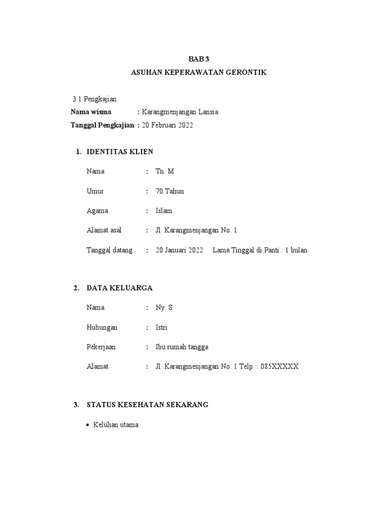 Pengkajian Gerontik | PDF