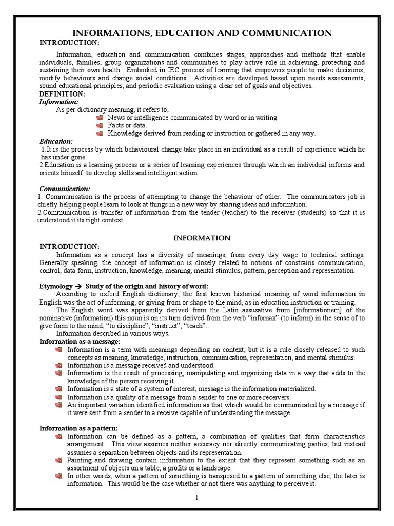 Information Education Communication | PDF | Information | Communication