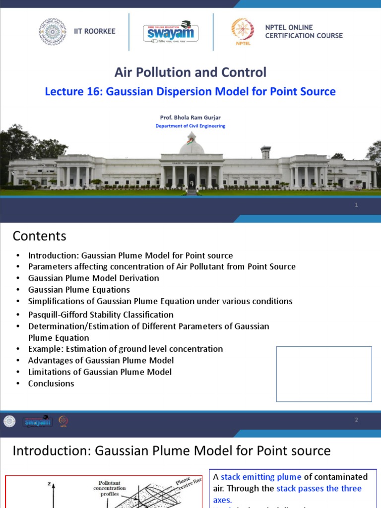 L16 - BRG - Gaussian Dispersion Model For Point Source | PDF | Normal ...