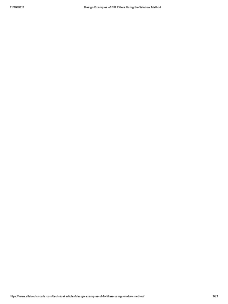 Design Examples of FIR Filters Using The Window Method | PDF | Low Pass ...