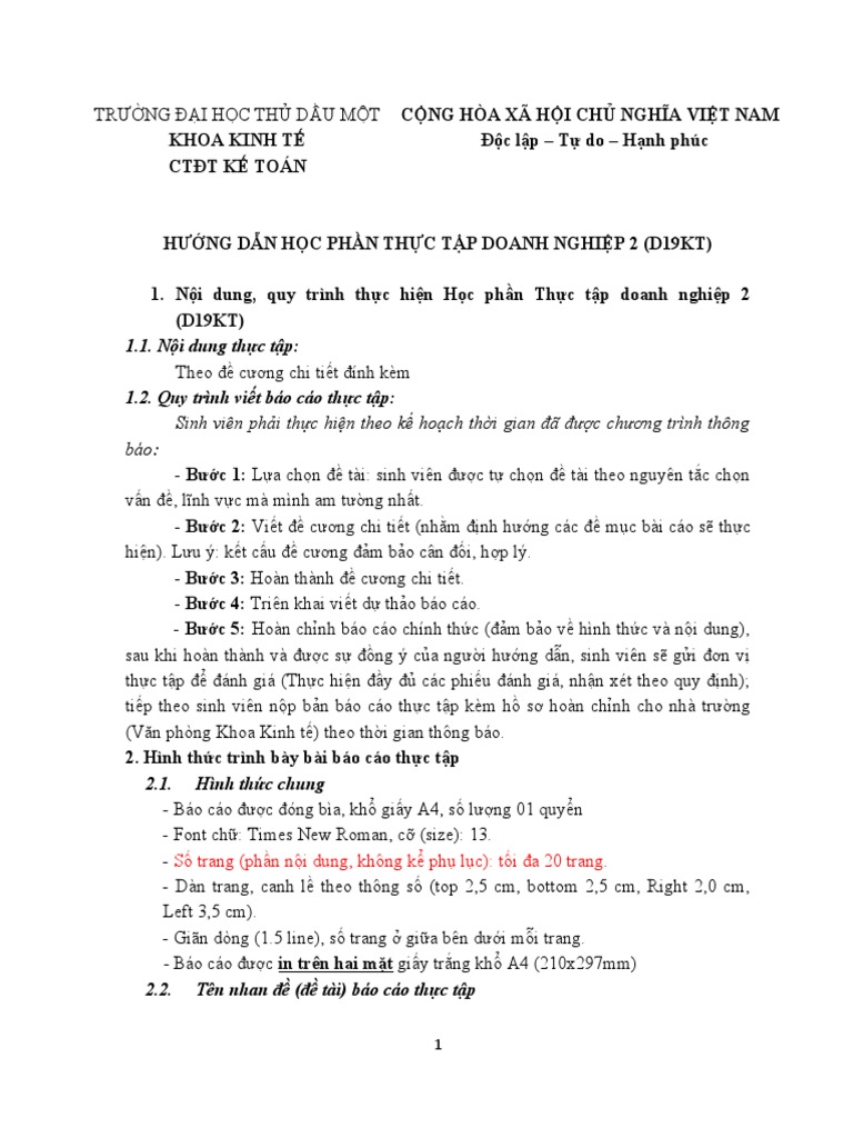 Huong Dan Trinh Bay - TTDN2 - D19KT | PDF