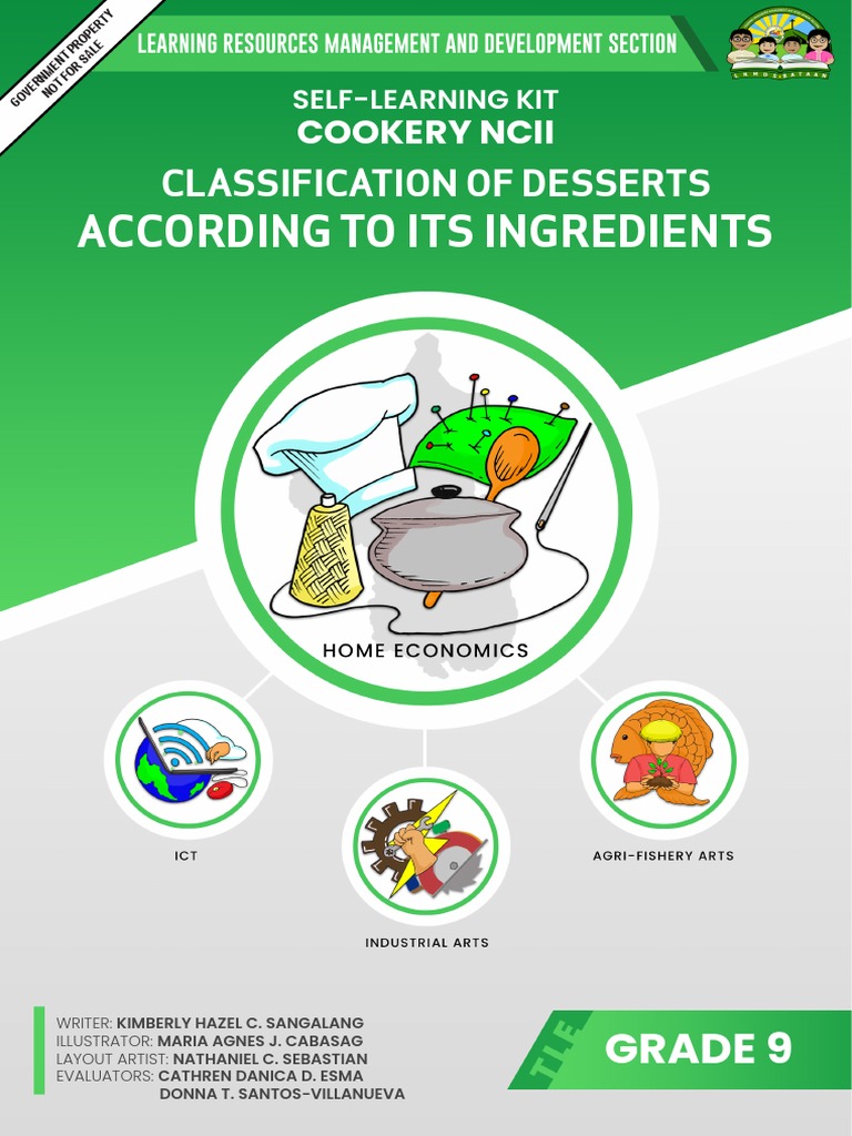 JHS - SLK - Cookery Classification of Desserts According To Its ...