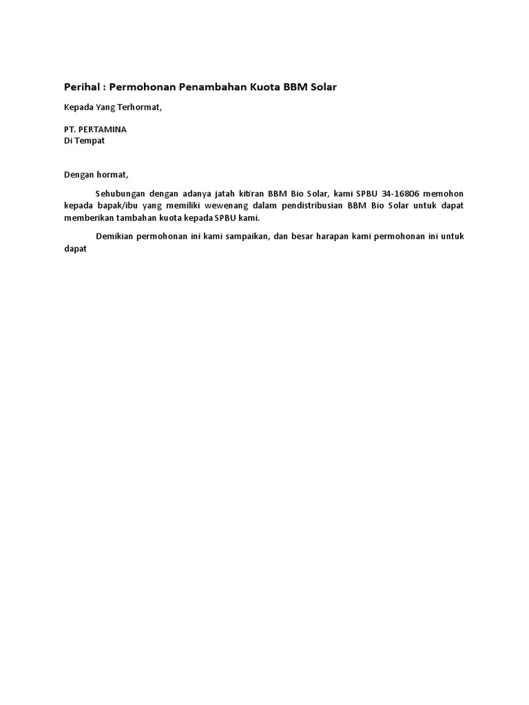 Contoh Surat Permohonan Koreksi | PDF