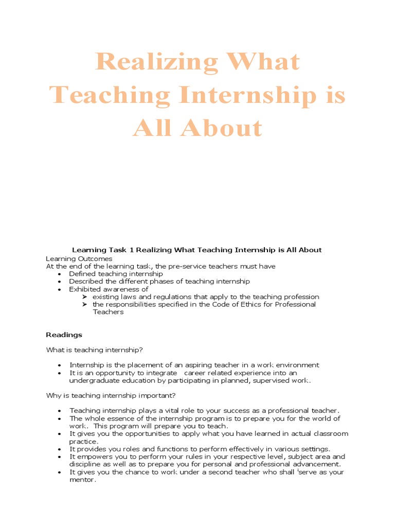 Learning Task 1 final | PDF | Teachers | Teaching Method