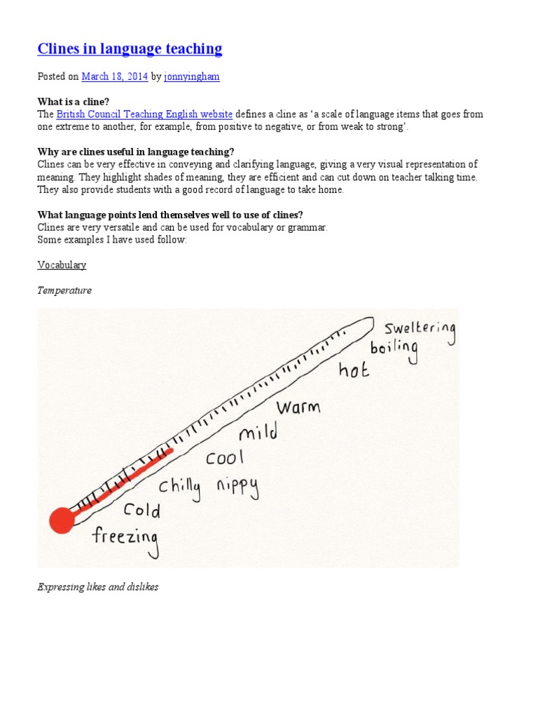 Using Clines to Visualize Shades of Meaning in Vocabulary and Grammar | PDF