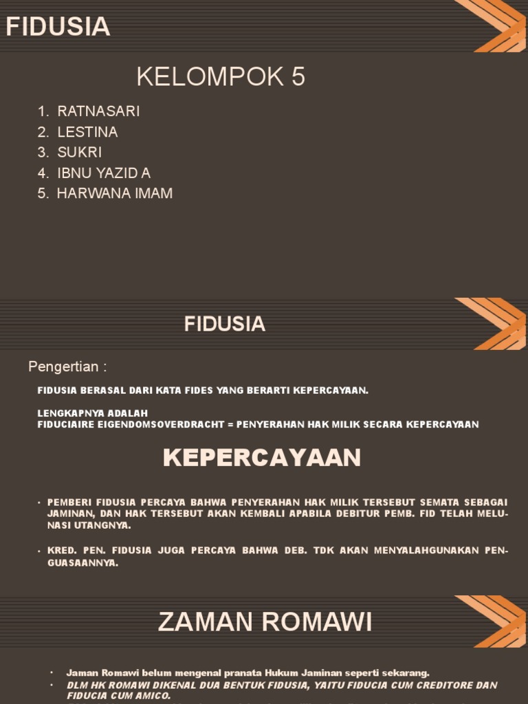 Fidusia Kelompok 5 | PDF | Hukum