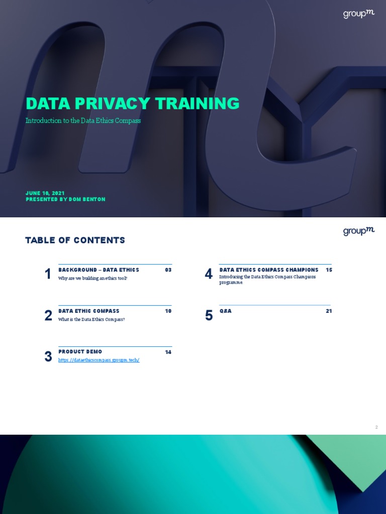 Introduction To The Data Ethics Compass | PDF | Privacy | Brand