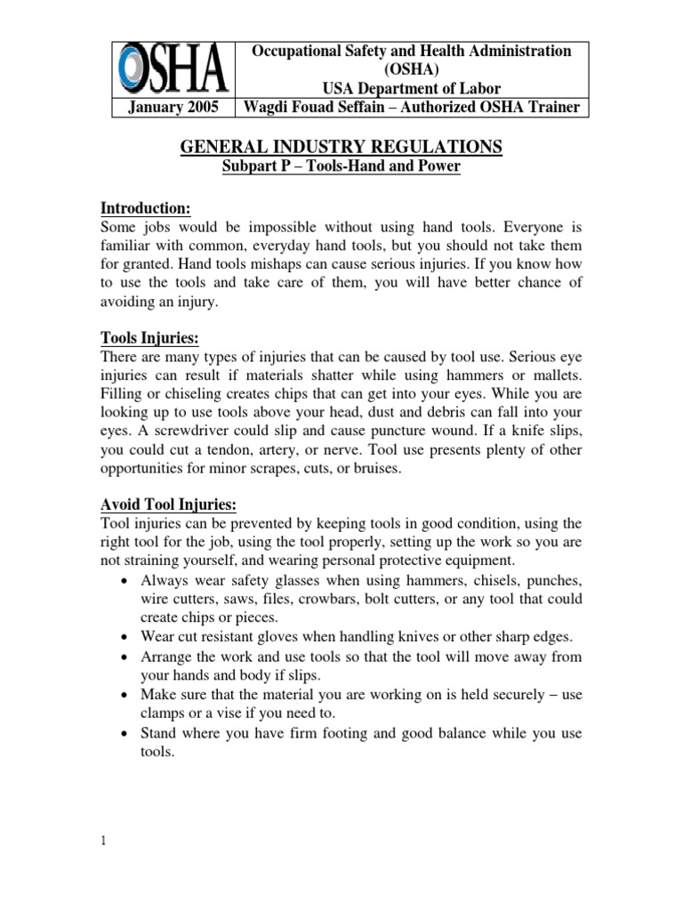 20-Tools Safety | PDF | Hammer | Occupational Safety And Health ...