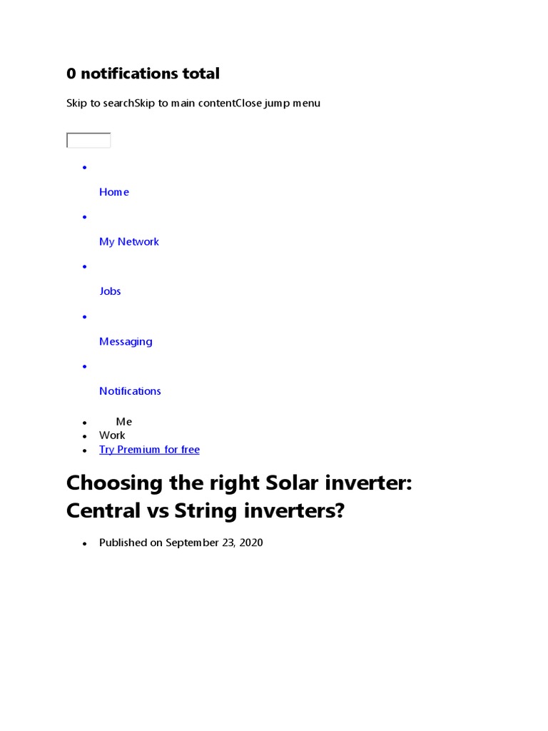 Central Vs String | PDF | Photovoltaic System | Power Inverter