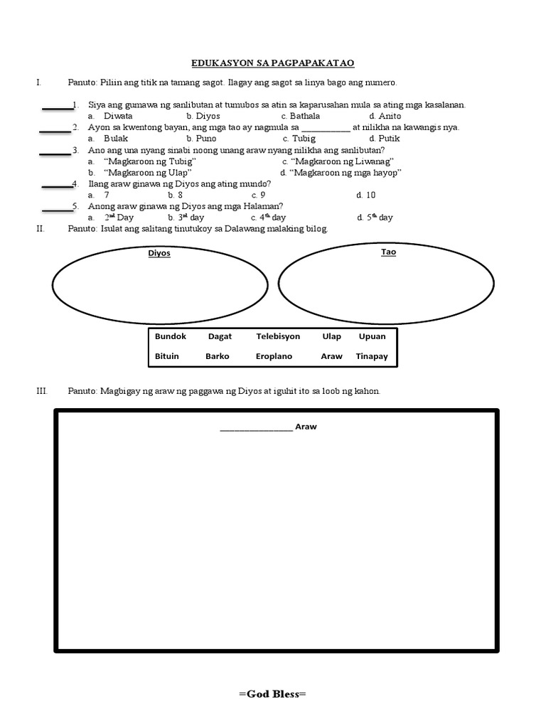 Grade 1 Summative Test in All Subjects - 4th Quarter #1 | PDF