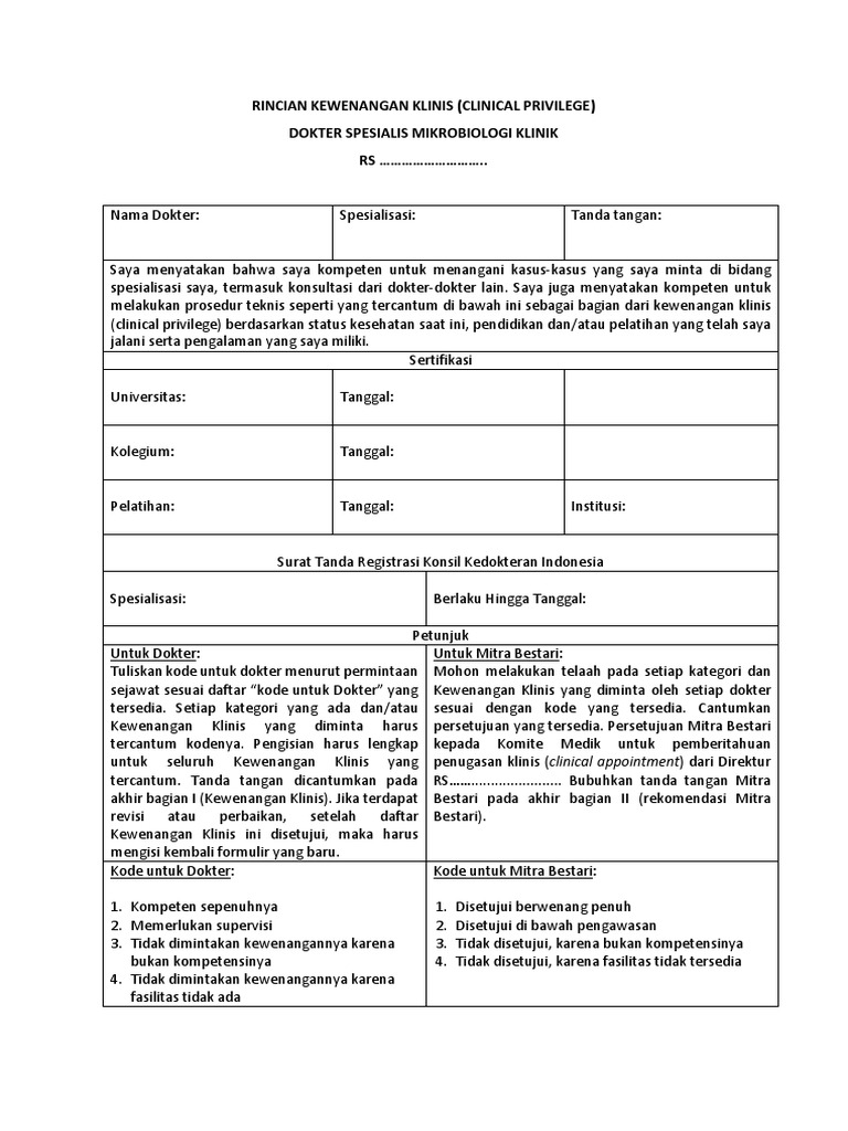 Clinical Privilege SPMK | PDF