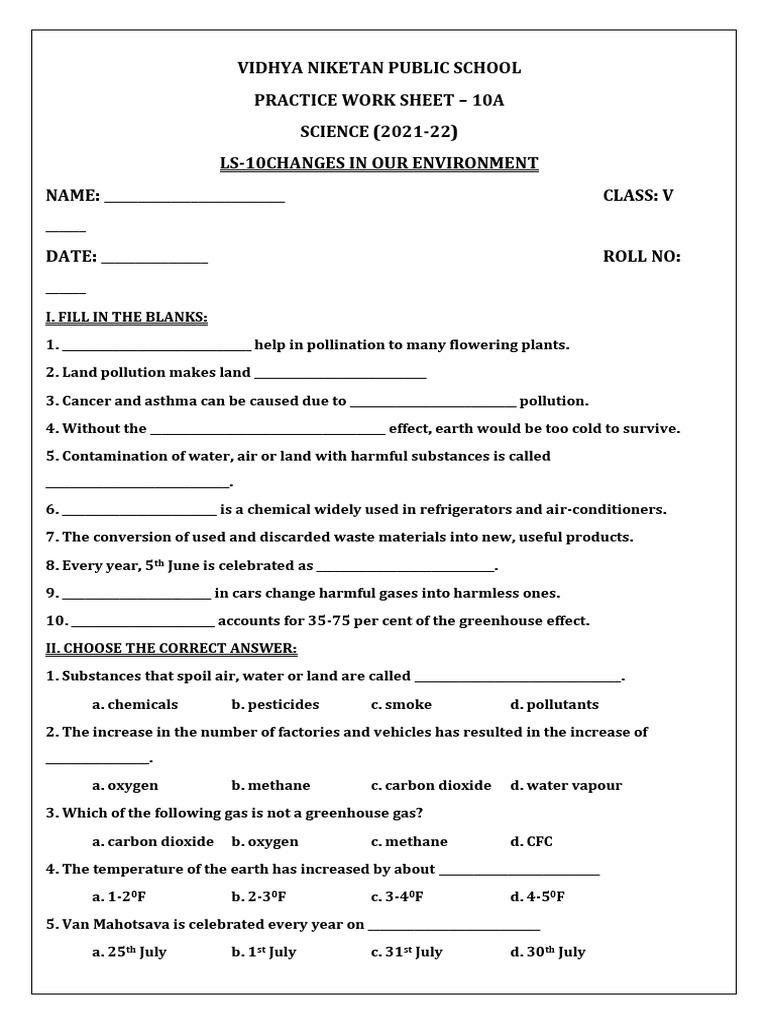Changes in Our Environment Pws - 1,2 | PDF | Atmosphere Of Earth | Water