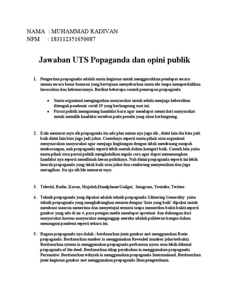 UTS Propaganda | PDF