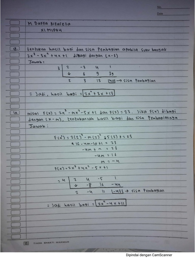 Pts MTK P - M Daffa Alfareza - Xi Mipa 4 | PDF