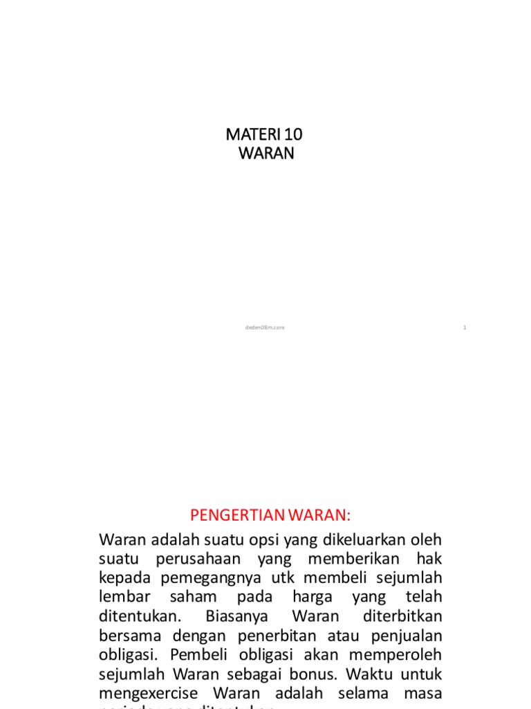 Waran: Pengertian, Tujuan, dan Penilaian | PDF
