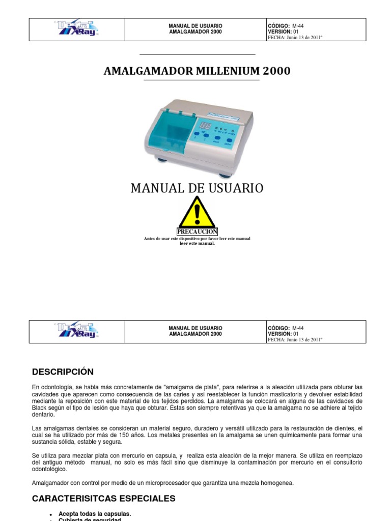 Amalgamador Millenium 2000 | PDF