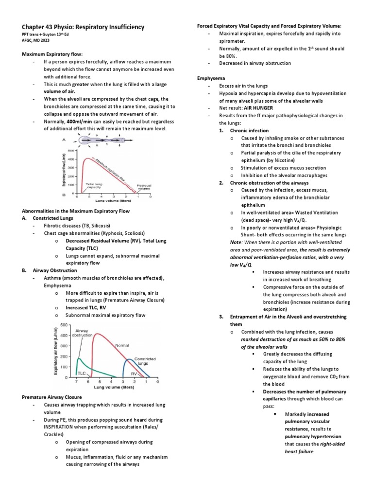 Chapter 43 Physio Respi Insufficiency | PDF | Lung | Respiratory Tract