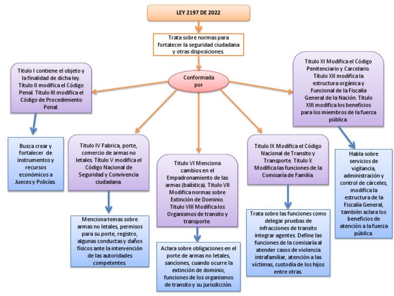 Mapa Concetual Ley 2197 De 2022 Pdf Policía Crimen Y Violencia