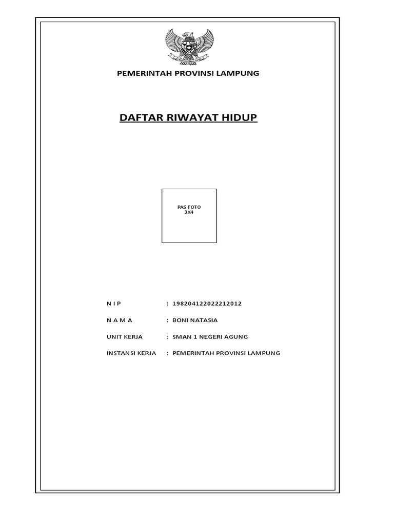 Profil Pegawai Boni Natasia Lampung | PDF